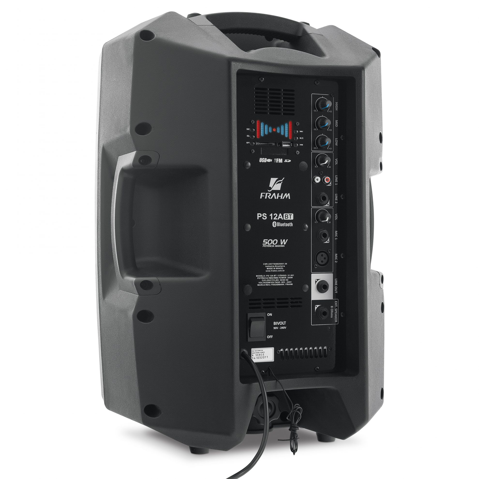Caixa Amplificada Ativa Frahm – PS 12A BT - Frahm