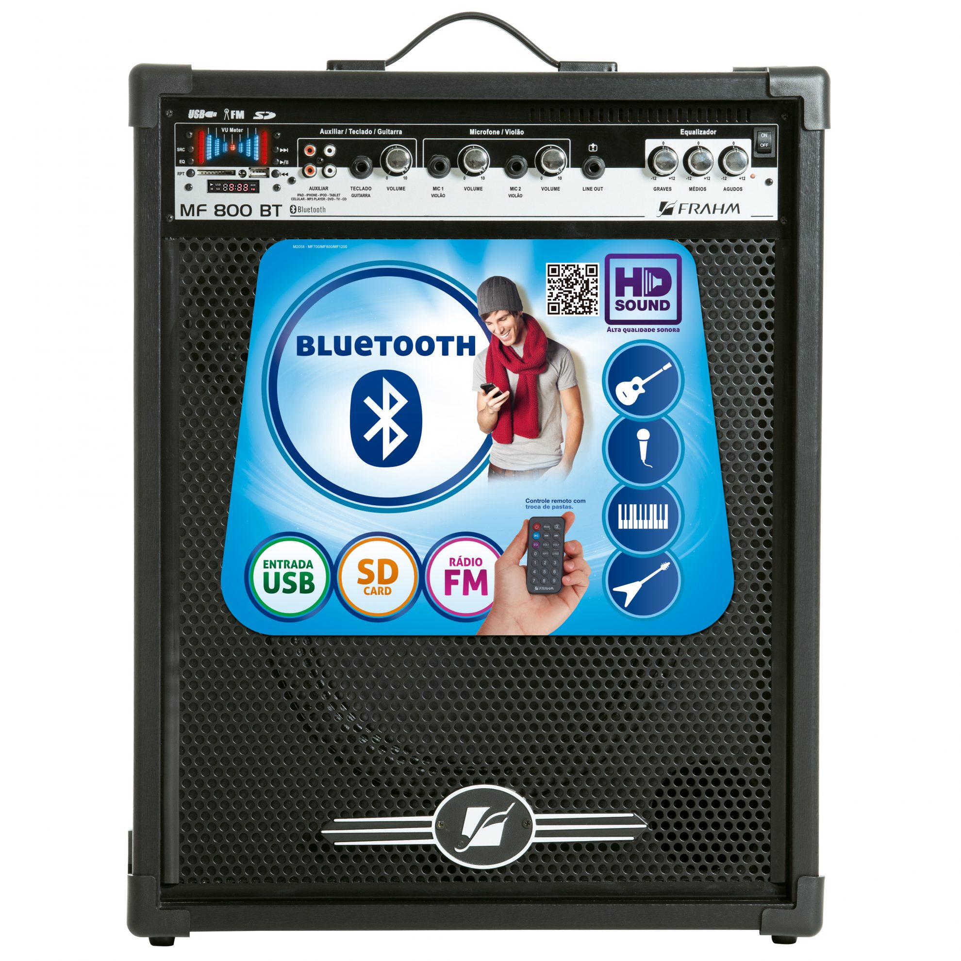 Caixa Amplificada Frahm – MF800 Bluetooth - Frahm