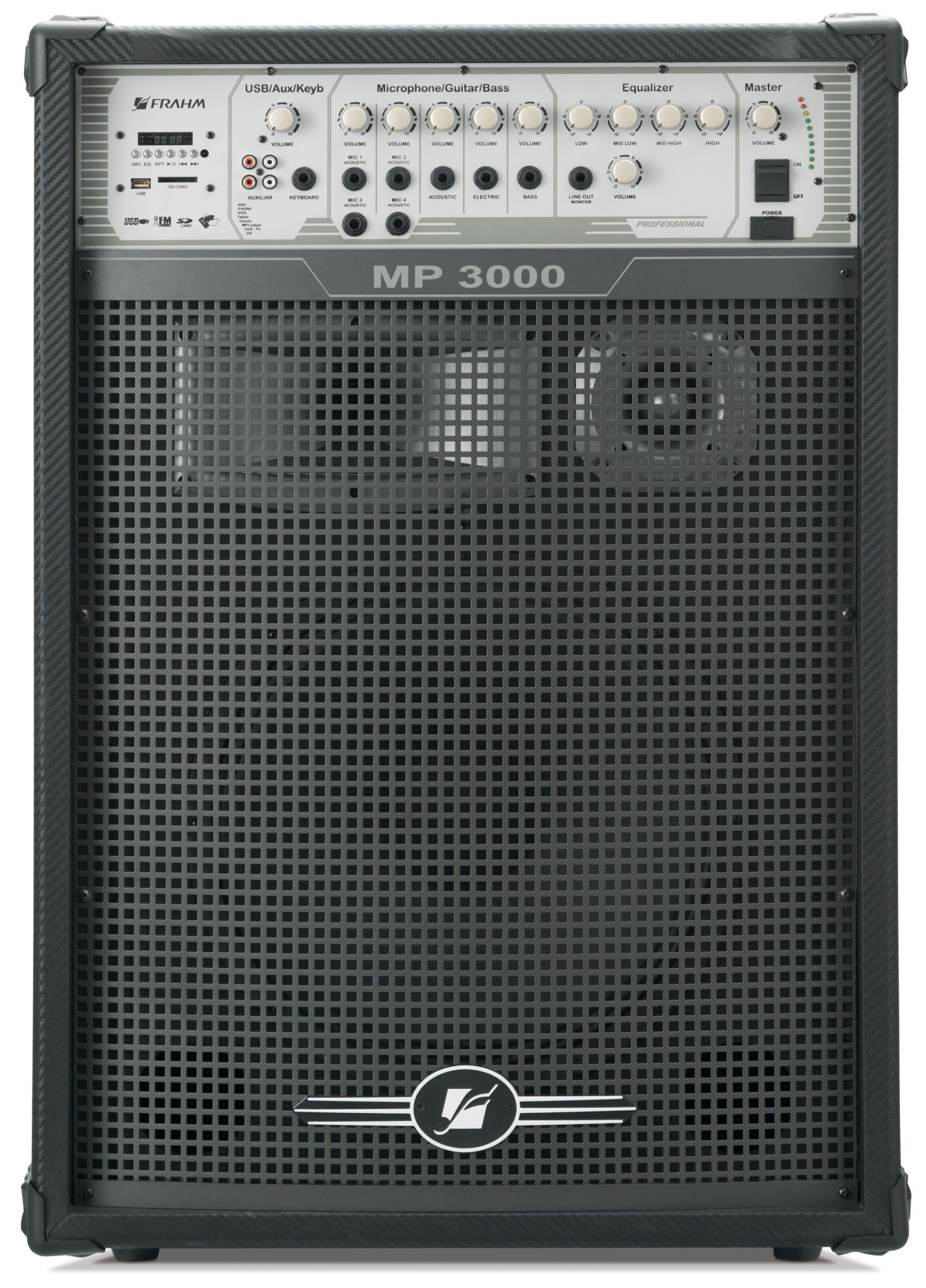 Caixa Amplificada Multiuso – MP3000 USB FM - Frahm